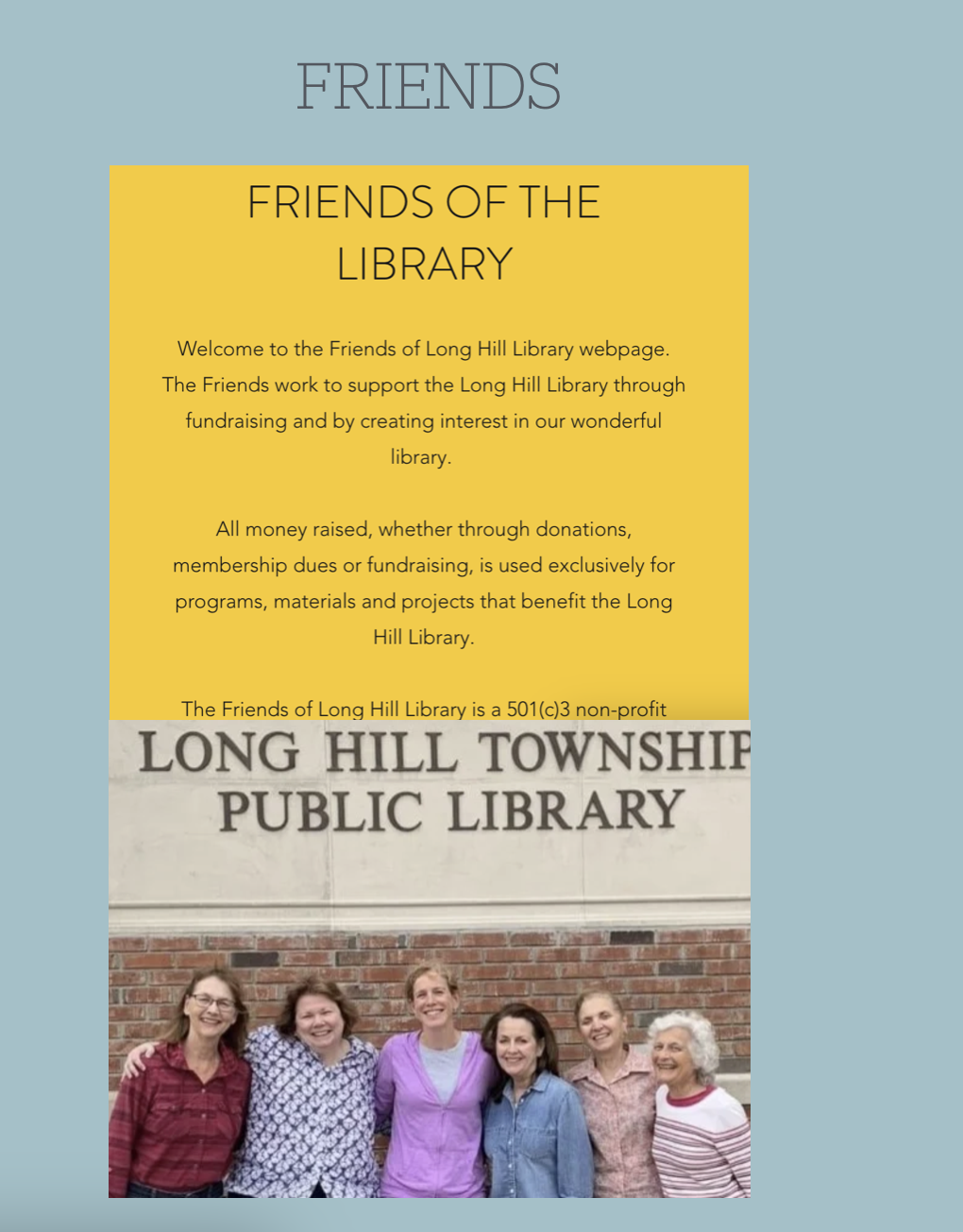 Foundation & Friends – Long Hill Township Library, NJ